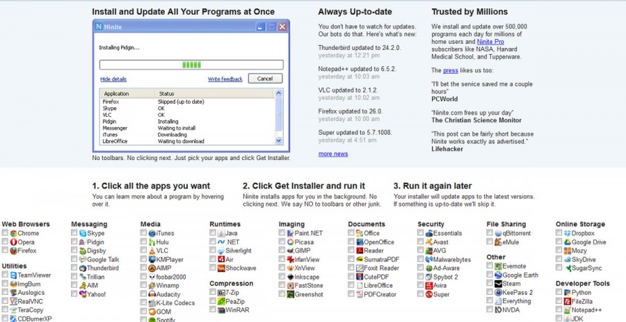 Installing new computers? Need Applications? Ninite.com – Engineering Radio